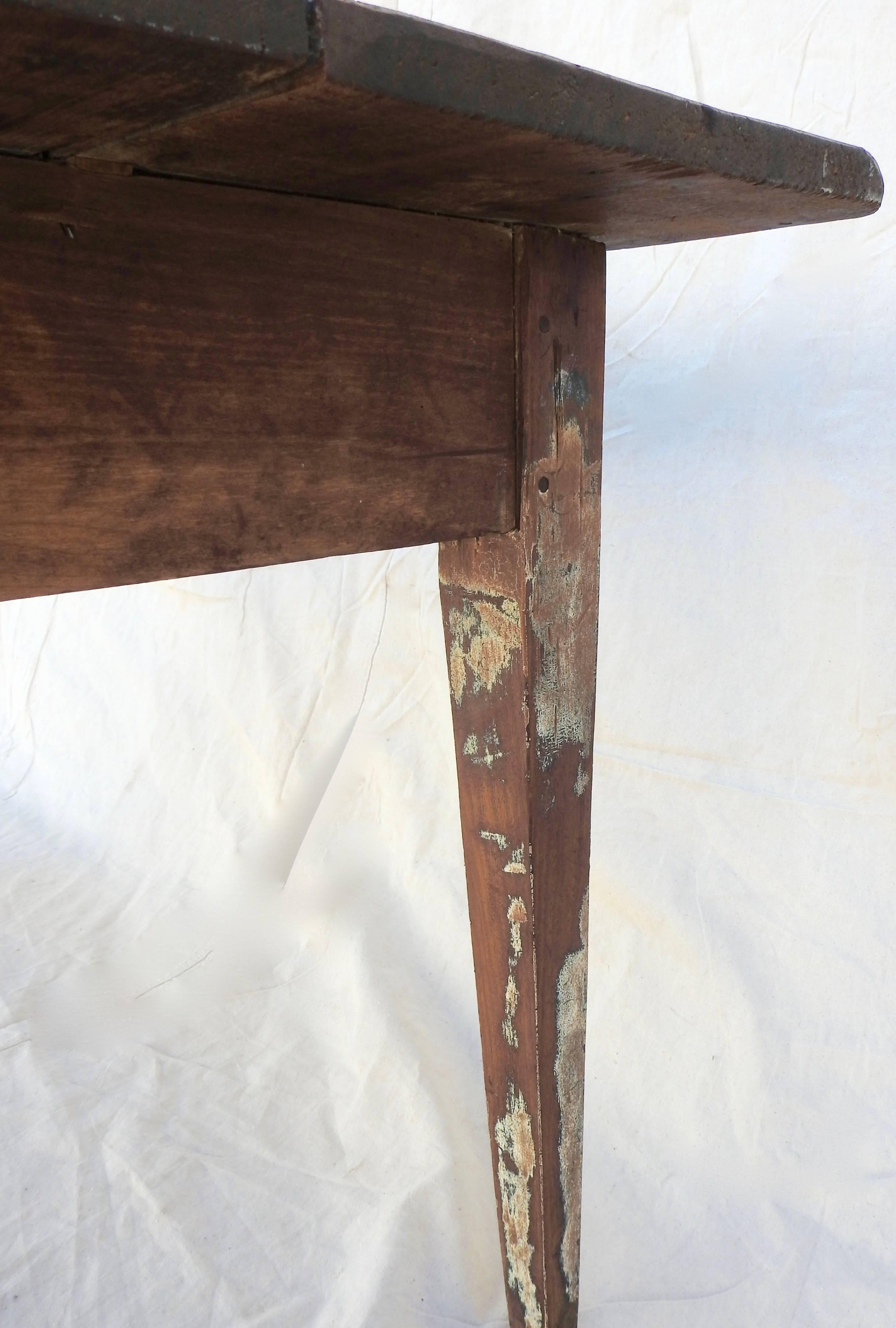 Early 20th Century Primitive Walnut Farm Table For Sale at 1stDibs