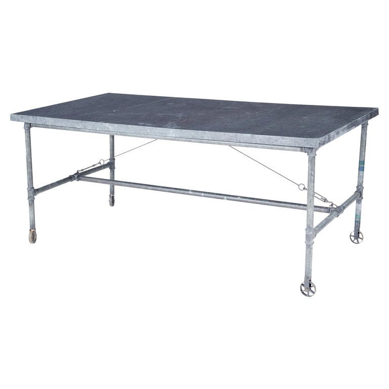 Early 20th Century Reclaimed Metal Industrial Table For Sale at 1stDibs