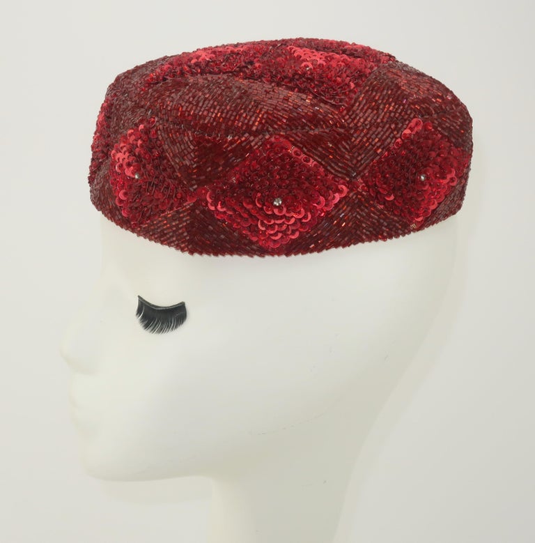 Early 20th Century Red Bead and Sequin Central Asian Hat For Sale at ...