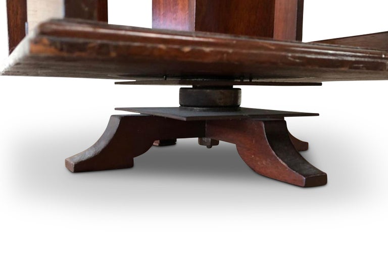 Early 20th Century Revolving Tabletop Bookcase Handmade With Parquetry ...