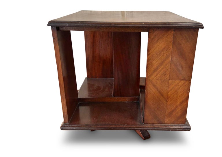 Early 20th Century Revolving Tabletop Bookcase Handmade With Parquetry ...