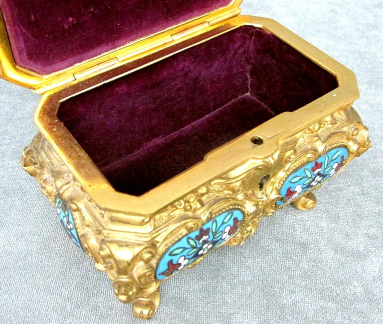 Early 20th Century Rococo Revival Gilt Bronze and Enamel Jewellery ...