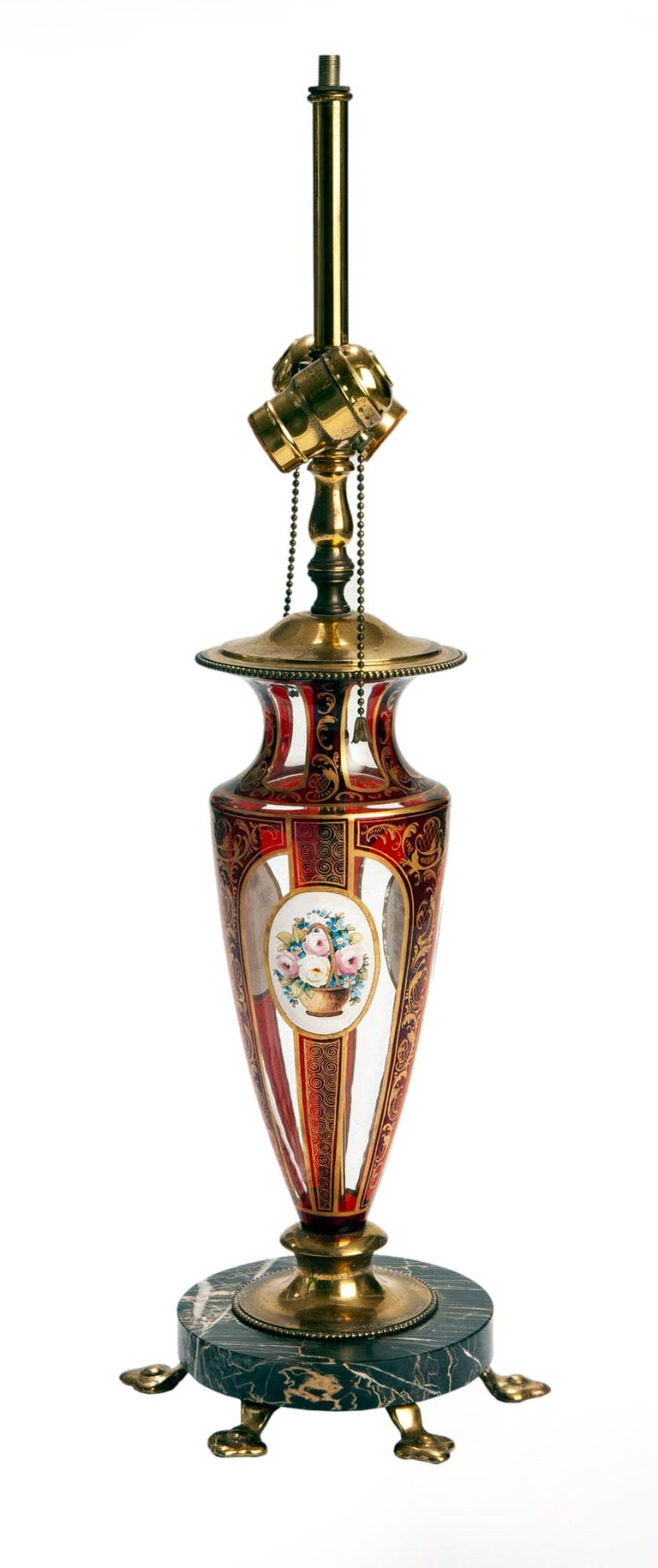 Early 20th Century Romanian Hand Paint/Hand Cut Ruby Bohemian Glass ...