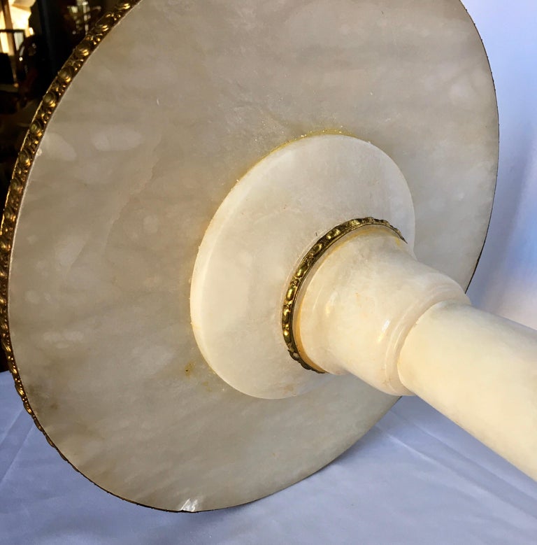 Early 20th Century Round Alabaster Marble Pedestal Drinks Side Spot ...