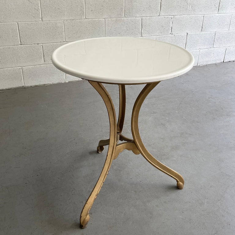 Early 20th Century Round Vitrolite Glass Café Table at 1stDibs