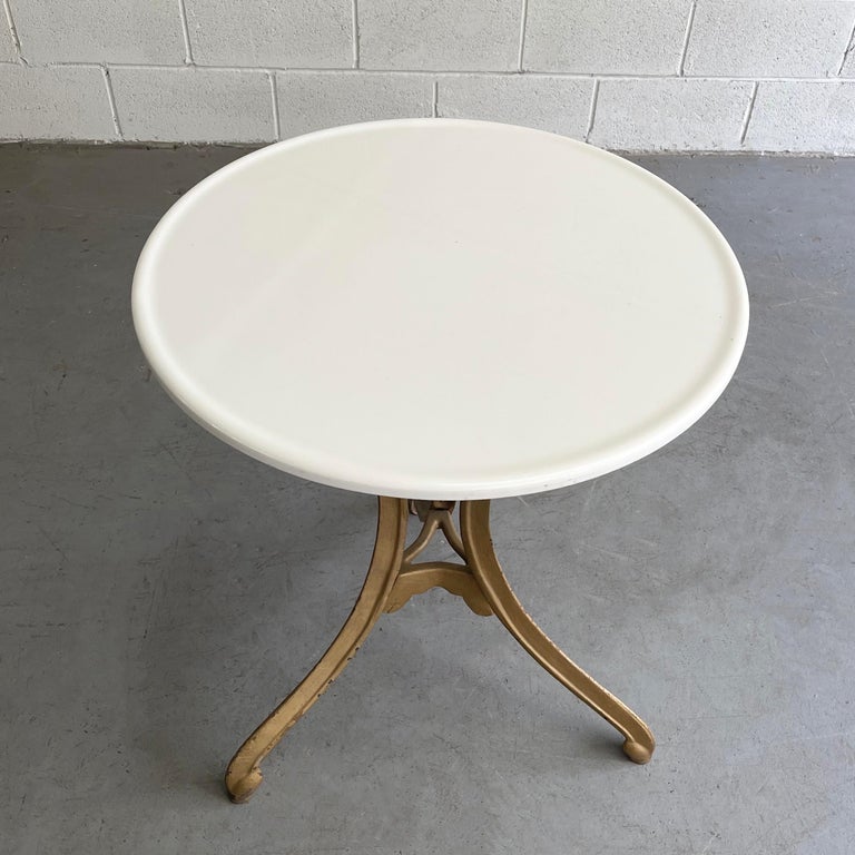 Early 20th Century Round Vitrolite Glass Café Table at 1stDibs