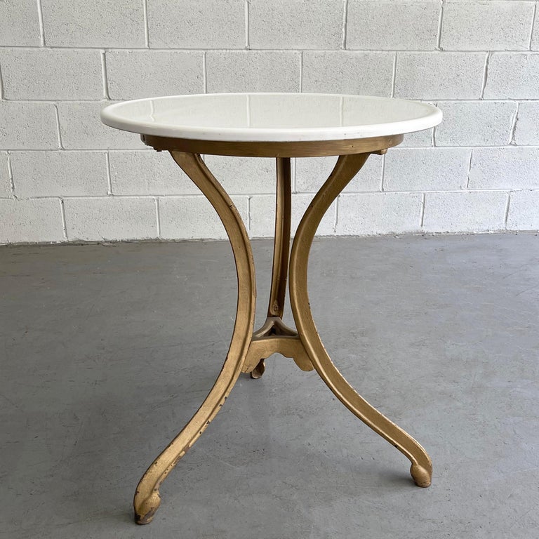 Early 20th Century Round Vitrolite Glass Café Table at 1stDibs