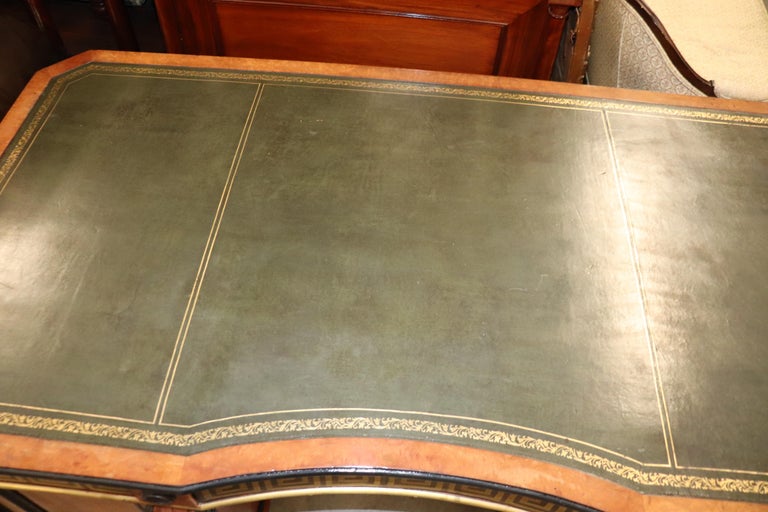 Early 20th Century Russian Brass Greek Key Inlaid Executive Desk with ...
