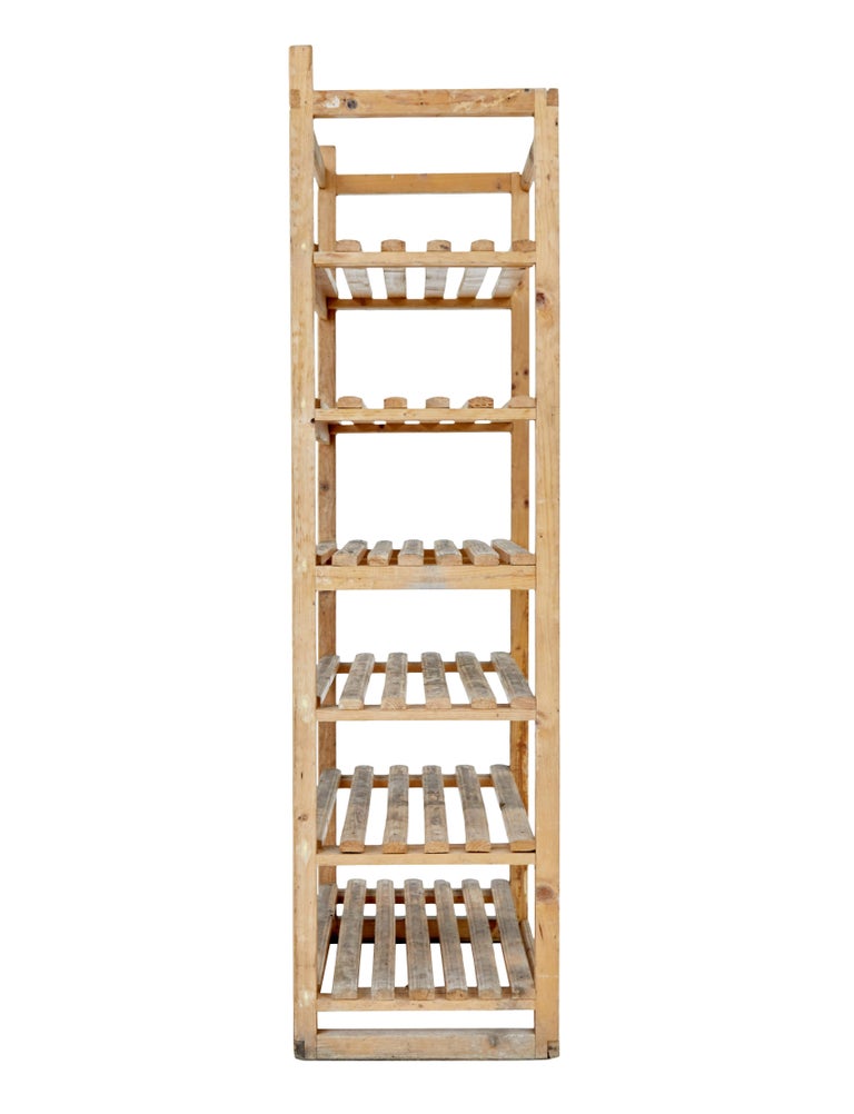Early 20th Century Rustic Pine Storage Rack For Sale at 1stDibs