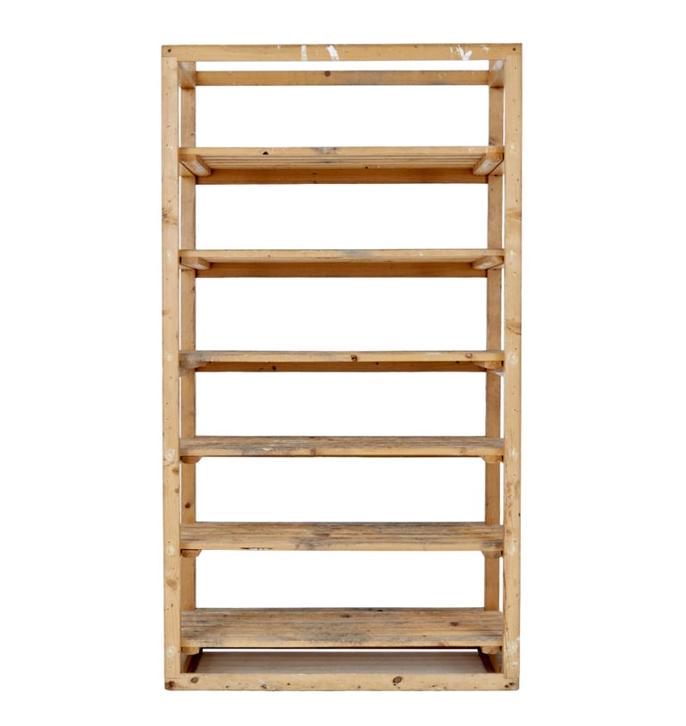 Early 20th Century Rustic Pine Storage Rack For Sale at 1stDibs