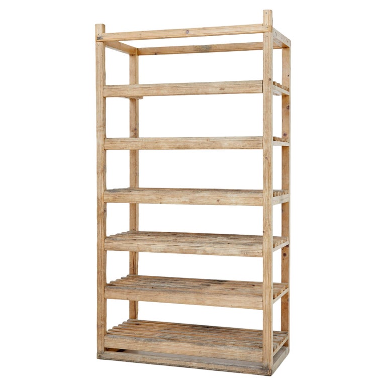 Early 20th Century Rustic Pine Storage Rack For Sale at 1stDibs