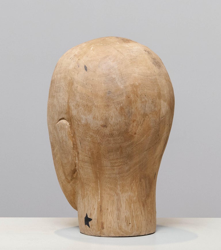 Early 20th Century Scandinavian Faded Wooden Milliners Head, 1900's For ...