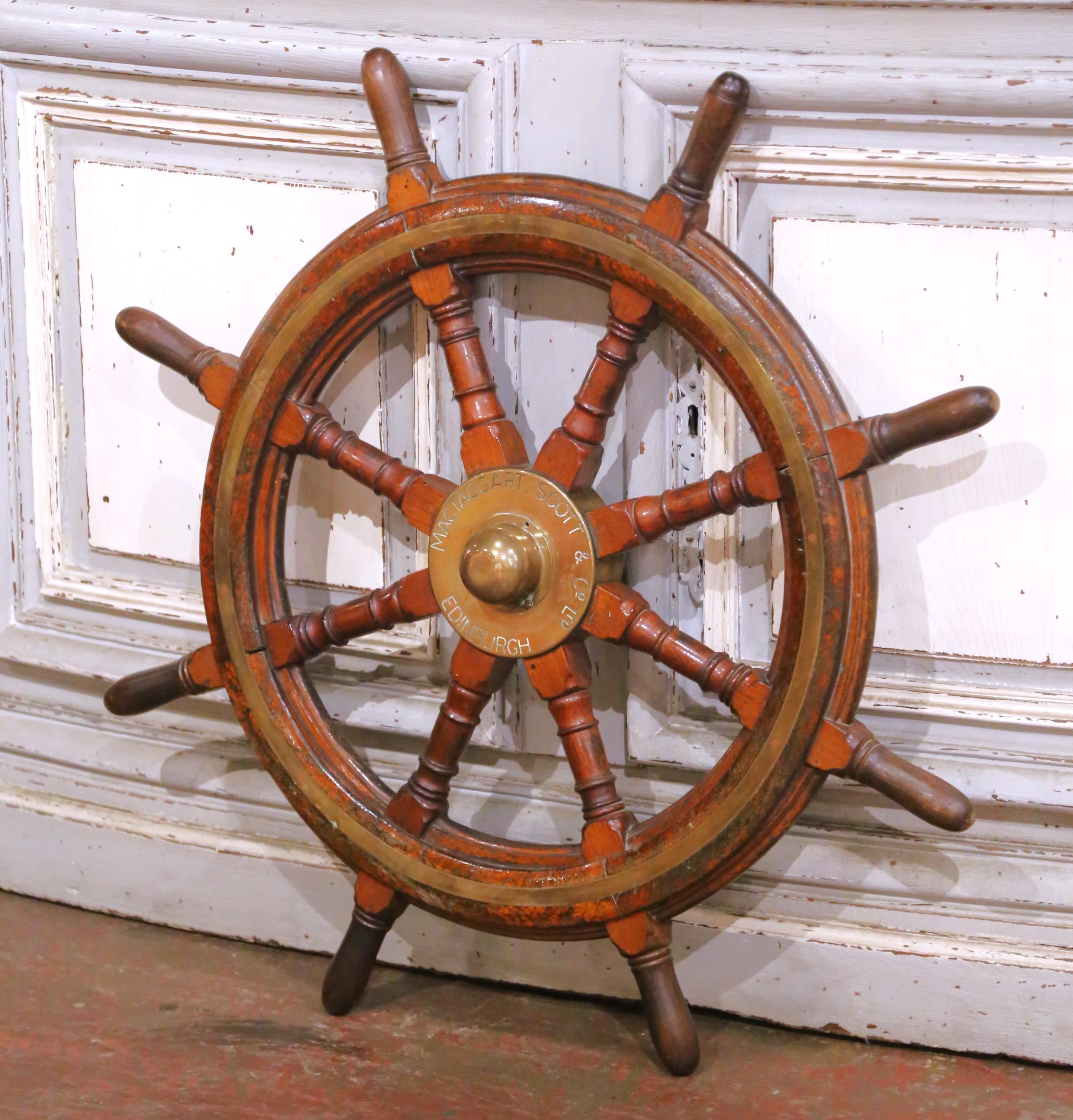 Early 20th Century Scottish Ship Wheel by Mactaggart Scott and Co. from ...