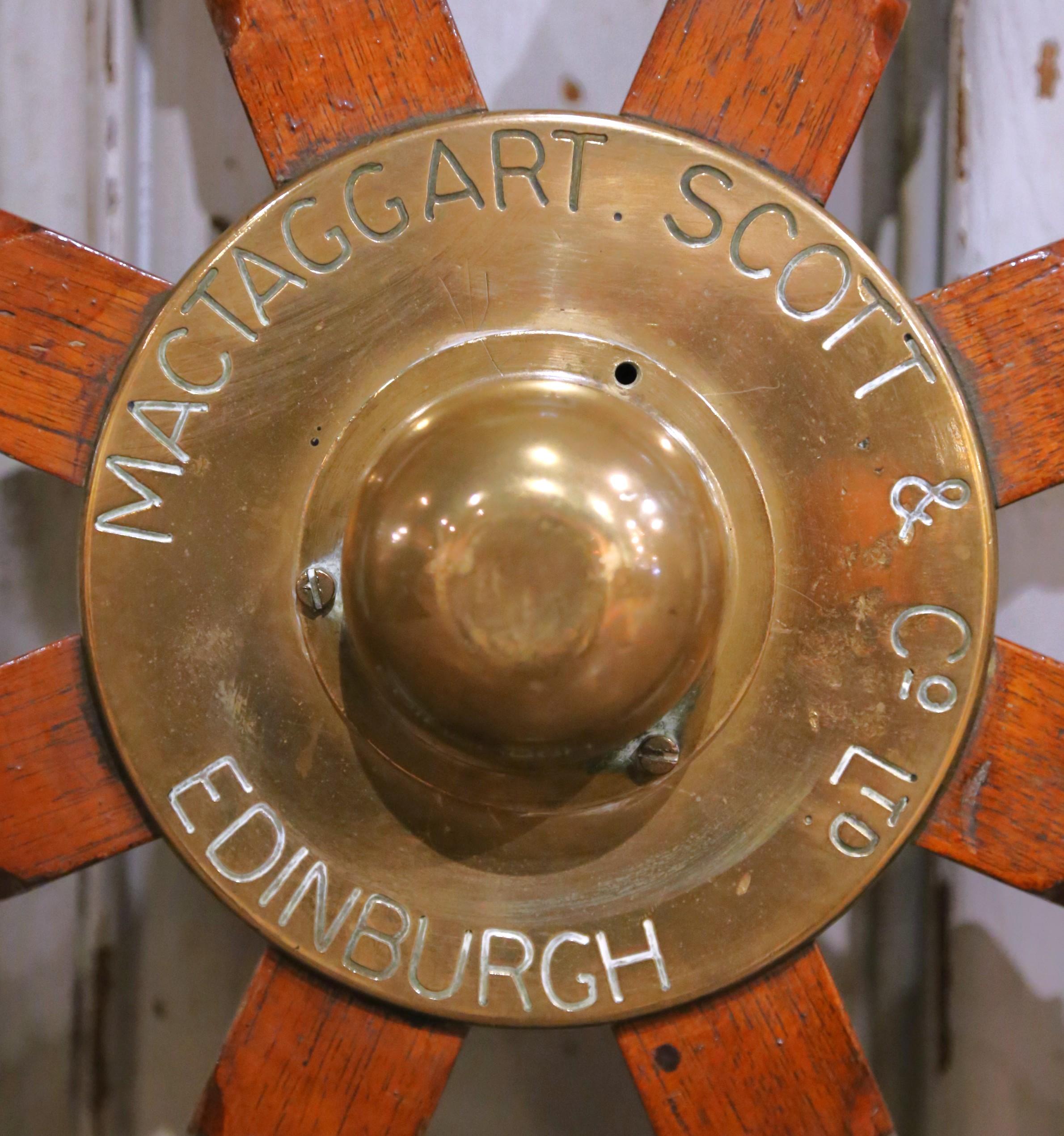 Early 20th Century Scottish Ship Wheel by Mactaggart Scott and Co. from ...