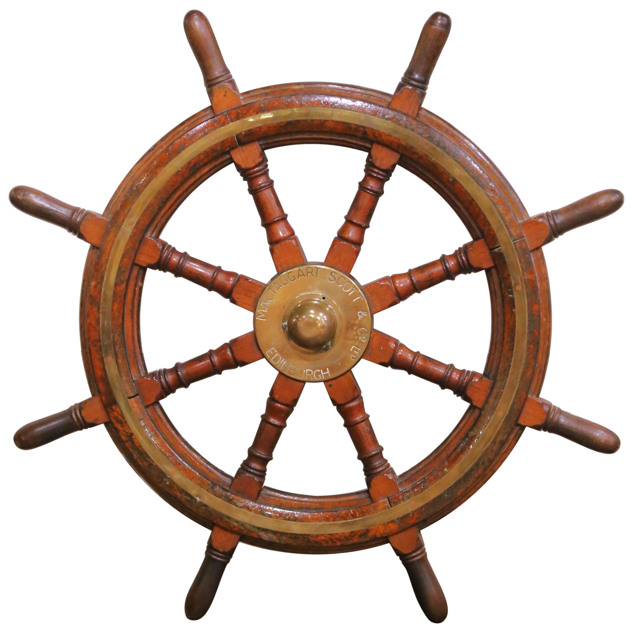 Early 20th Century Scottish Ship Wheel by Mactaggart Scott and Co. from ...