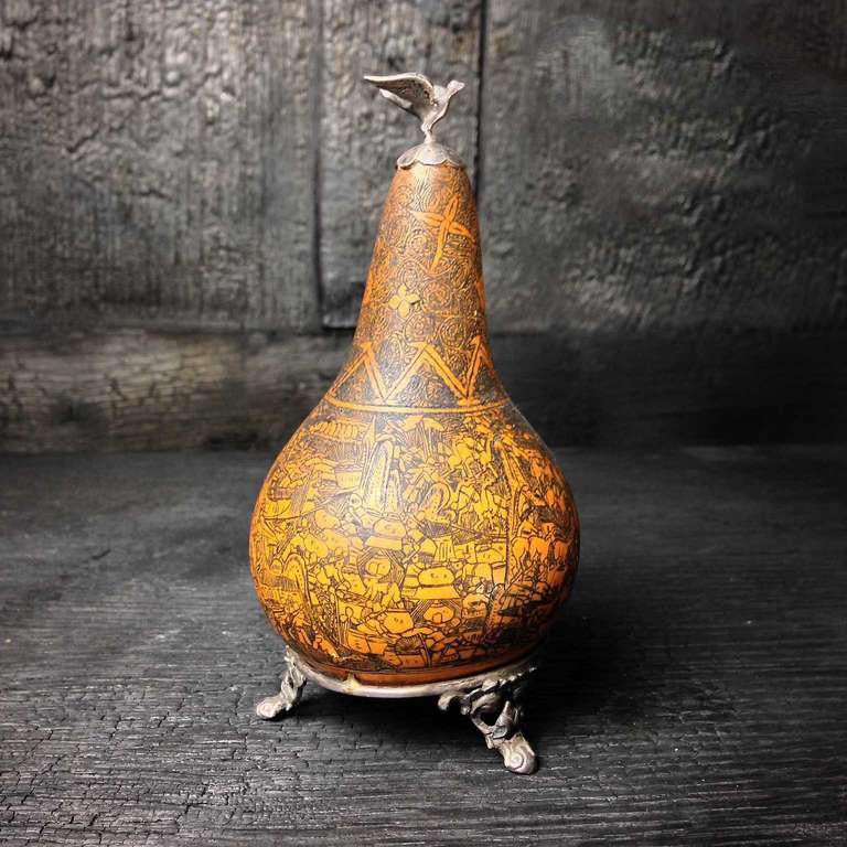 early 20th Century Set of Four Peruvian Carved Gourds For Sale at 1stDibs