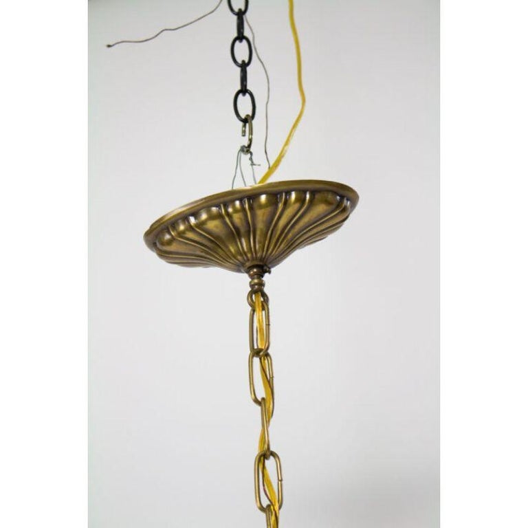Early 20th Century Sheffield Glass and Brass Pendant For Sale at 1stDibs