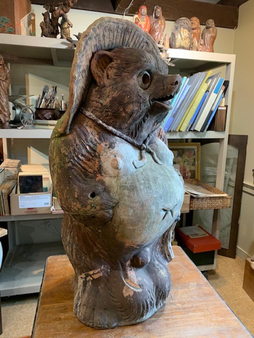 Early 20th Century Shigaraki Tanuki For Sale at 1stDibs