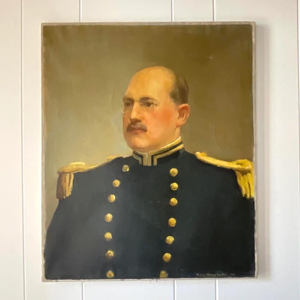 Early 20th Century Signed Original Oil Portrait of Military Man For ...