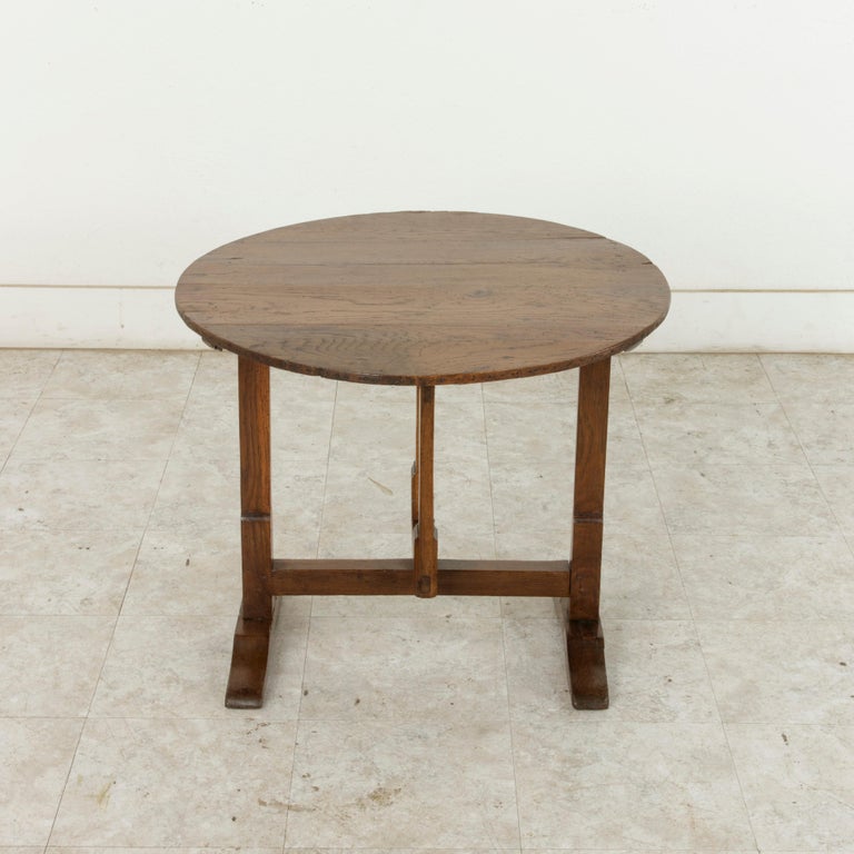 Early 20th Century Small French Oak Tilt Top Vineyard Table, Wine ...