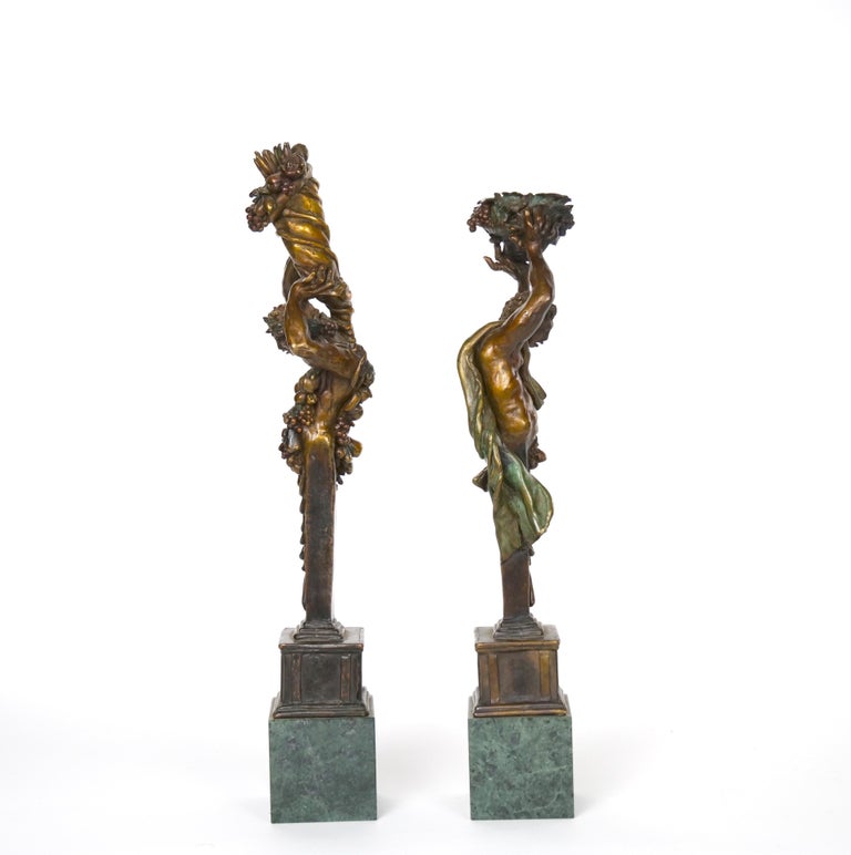 Early 20th Century Small Pair Bronze Sculpture For Sale at 1stDibs