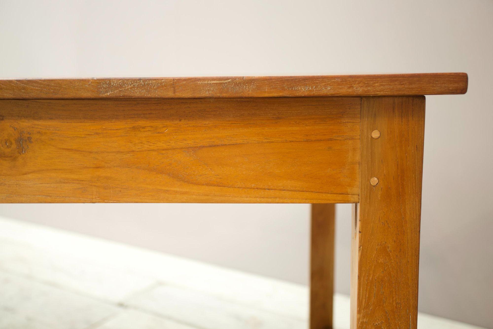 Early 20th Century Solid Teak Dining Table For Sale at 1stDibs