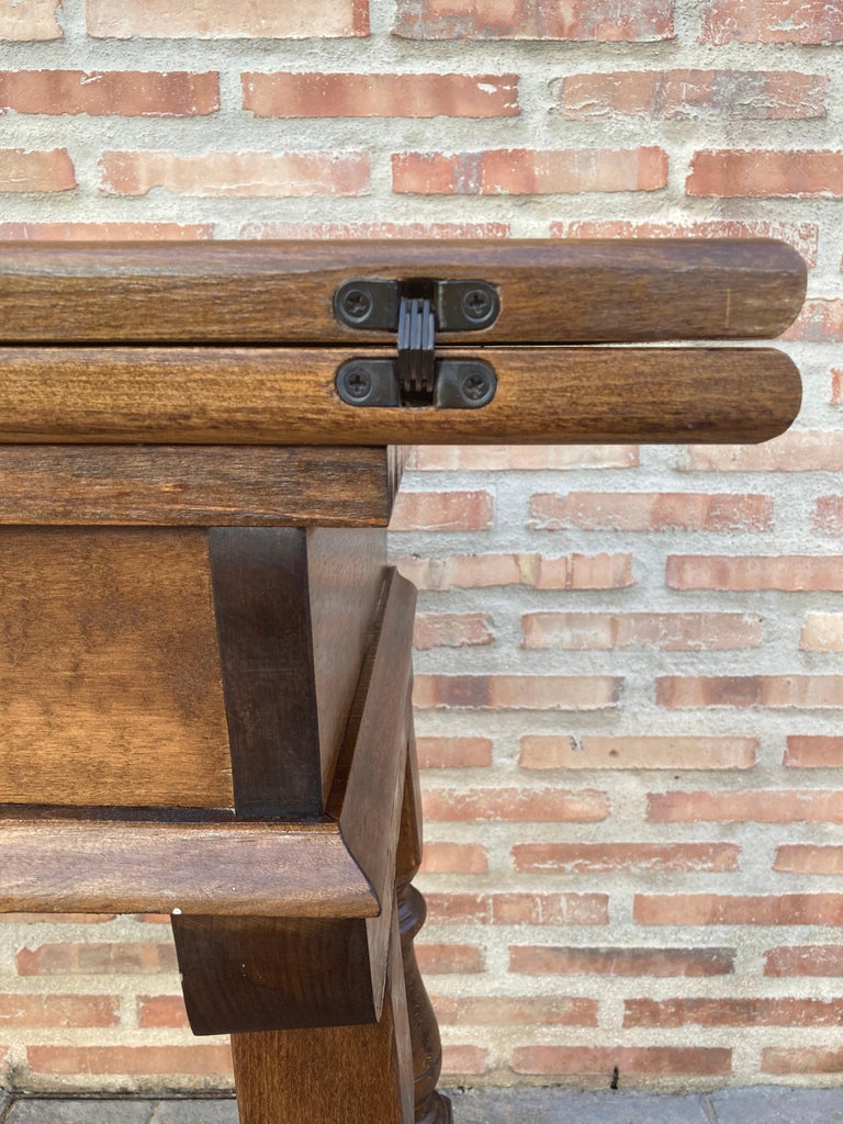 Early 20th Century Spanish Fold Out Console Table with Iron Stretcher ...