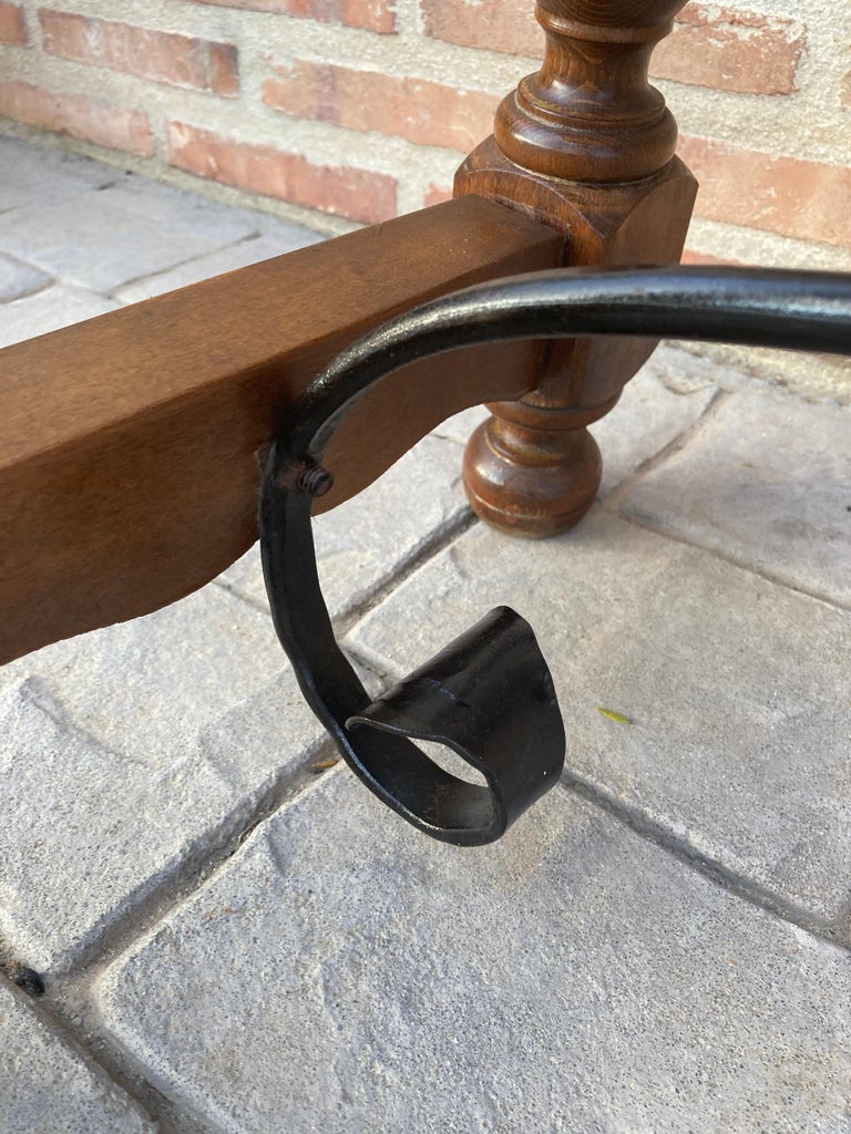 Early 20th Century Spanish Fold Out Console Table with Iron Stretcher ...