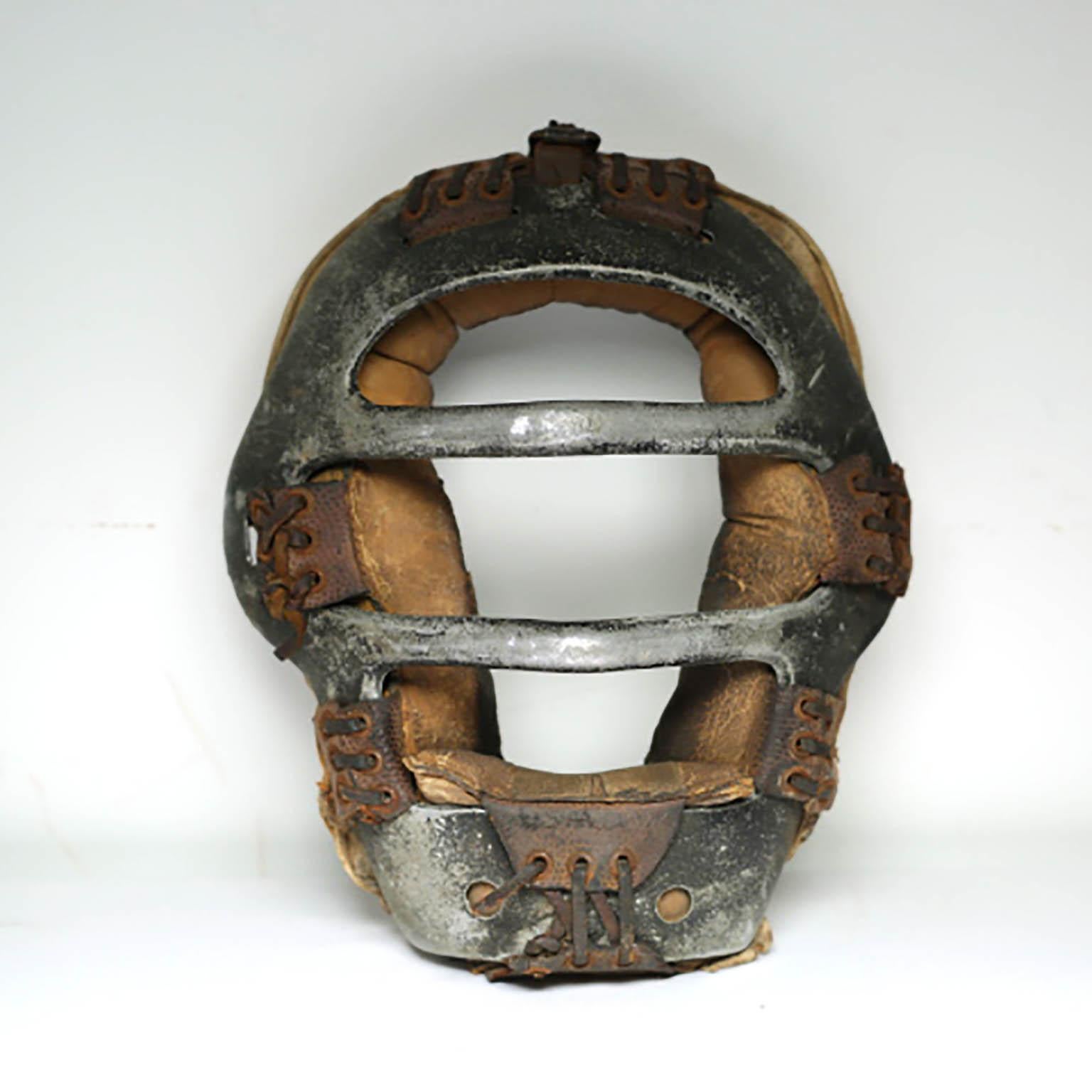 Early 20th Century Steel and Leather Catcher's Mask, circa 1940s For ...