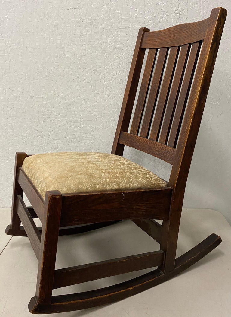Early 20th Century Stickley Mission Oak Rocking Chair, circa 1910 at ...