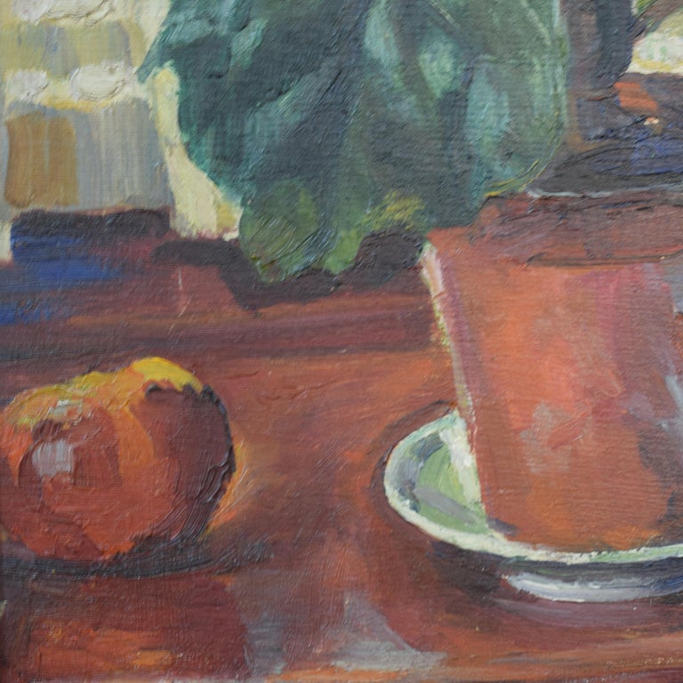 Early 20th Century German Art Deco Still Life Oil Painting, Flowers Pot ...