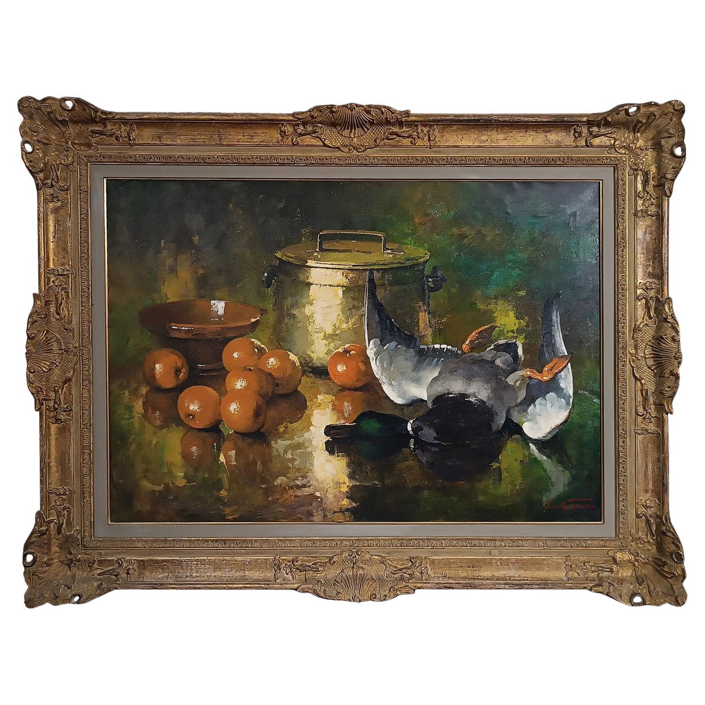 Early 20th Century Oil Painting - Flower Still Life - Roses - Moreau 1939 For Sale at 1stDibs