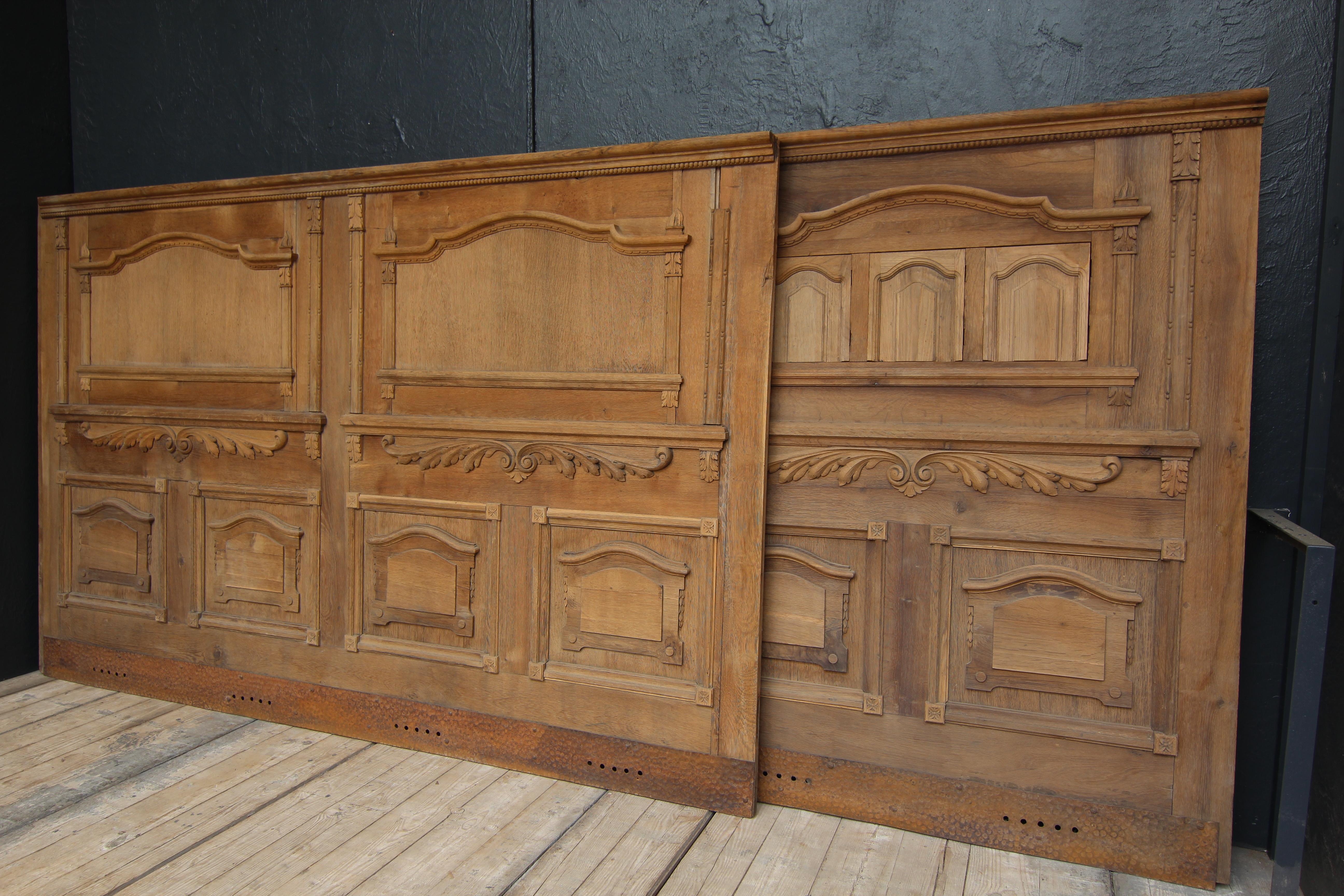 Early 20th Century Stripped Oak Wall Panelling, Set of 2 at 1stDibs ...