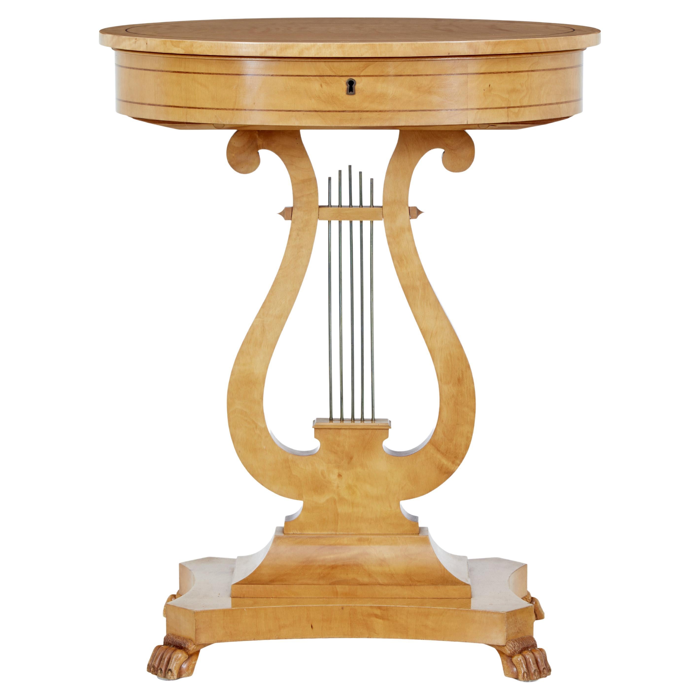 Beautiful Lyre Sewing Table in Viennese Biedermeier Style For Sale at ...