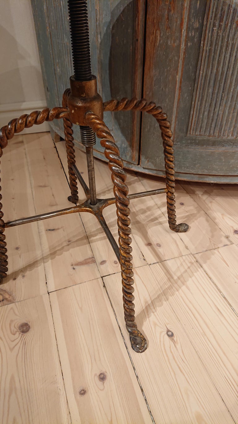 Early 20th Century Swedish Iron Industrial Stool Swedish Antiques For ...