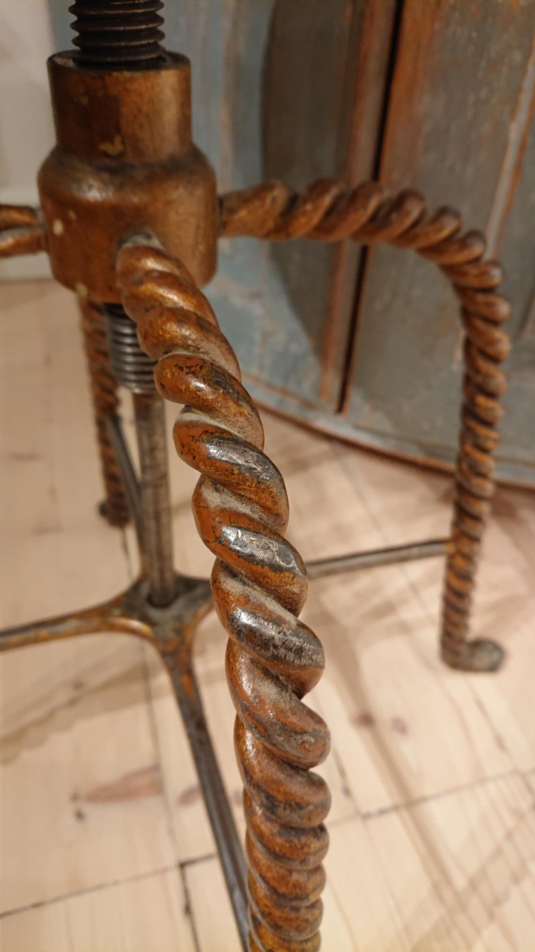 Early 20th Century Swedish Iron Industrial Stool Swedish Antiques For ...