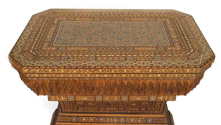Early 20th Century Syrian Inlaid Teak Center Table For Sale at 1stDibs