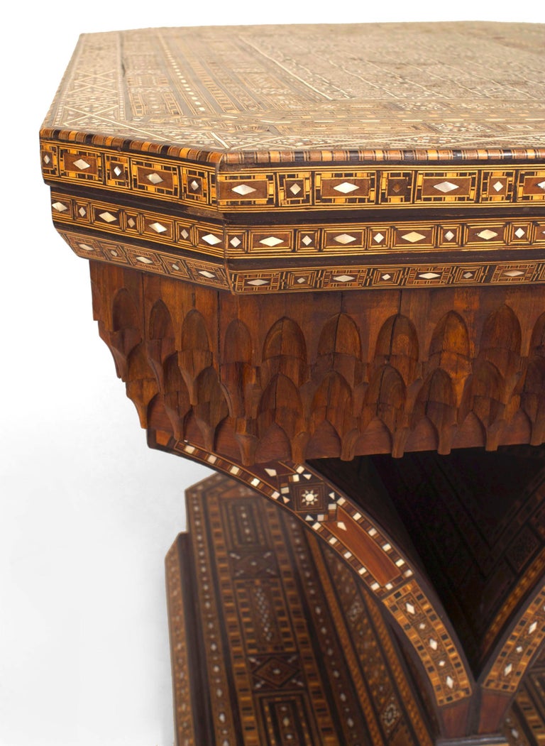 Early 20th Century Syrian Inlaid Teak Center Table For Sale at 1stDibs