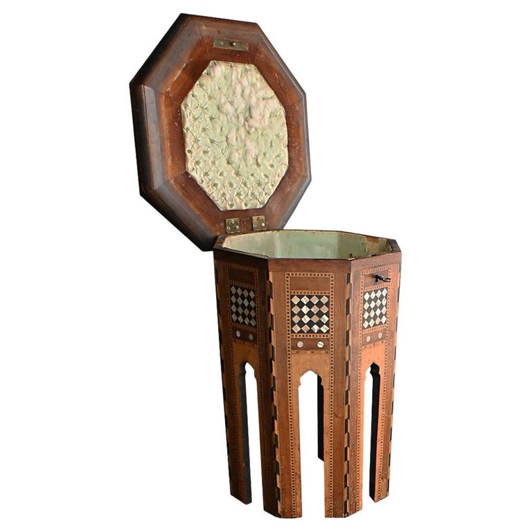 Early 20th Century Syrian Moorish Inlaid Liberty Octagonal Sewing Table ...