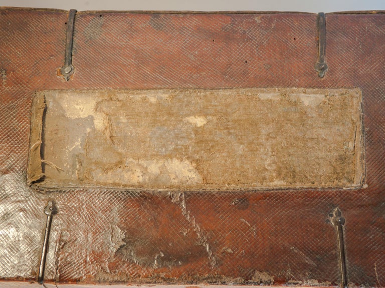 Early 20th Century Tibetan Leather Chest with (distressed) Silk ...