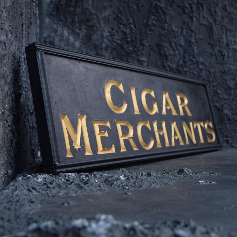 Early 20th Century Tobacconist Gold Gilt Framed Advertising Trade Sign ...