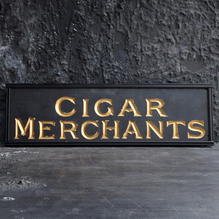 Early 20th Century Tobacconist Gold Gilt Framed Advertising Trade Sign ...