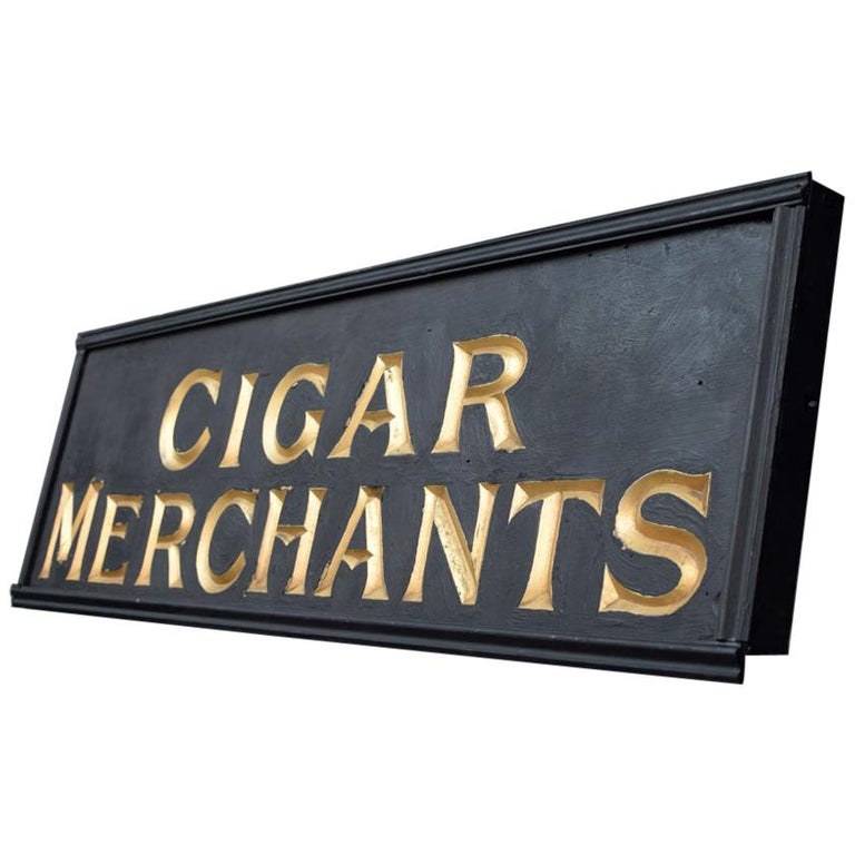 Early 20th Century Tobacconist Gold Gilt Framed Advertising Trade Sign ...