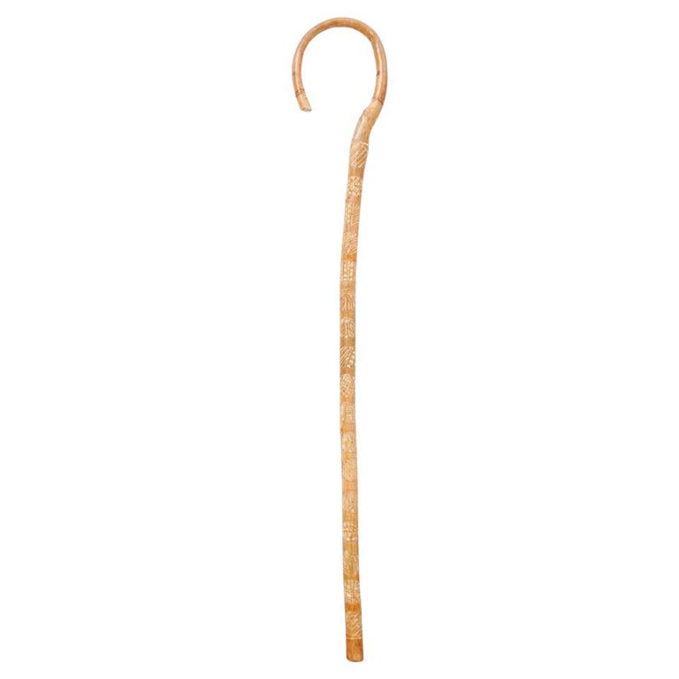 Early 20th Century Traditional Hand Carved Wood Walking Stick For Sale ...