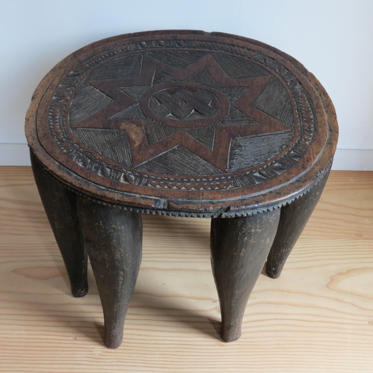 Early 20th Century Tribal Carved Nupe Stool Nigeria Tribal Table For ...