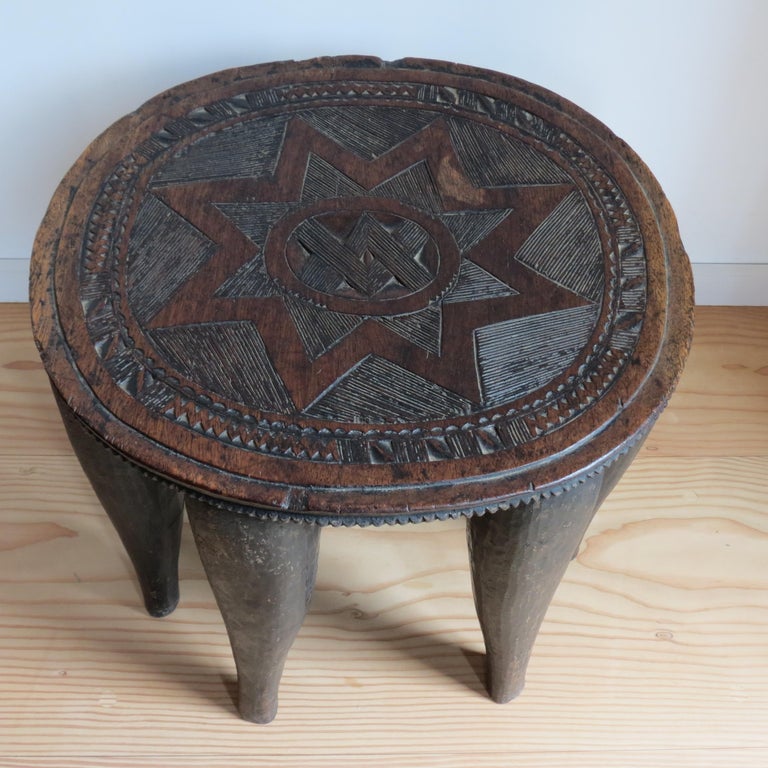 Early 20th Century Tribal Carved Nupe Stool Nigeria Tribal Table For ...