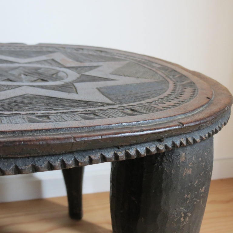 Early 20th Century Tribal Carved Nupe Stool Nigeria Tribal Table For ...