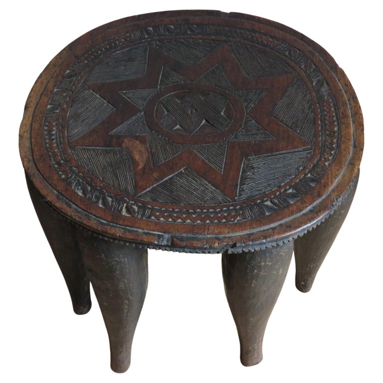 Early 20th Century Tribal Carved Nupe Stool Nigeria Tribal Table For ...