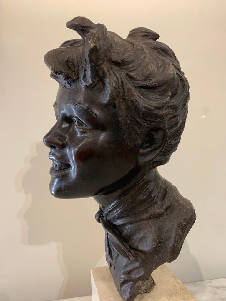 Early 20th Century, V. Cinque Bronze Sculpture 'Scugnizzo' For Sale at ...