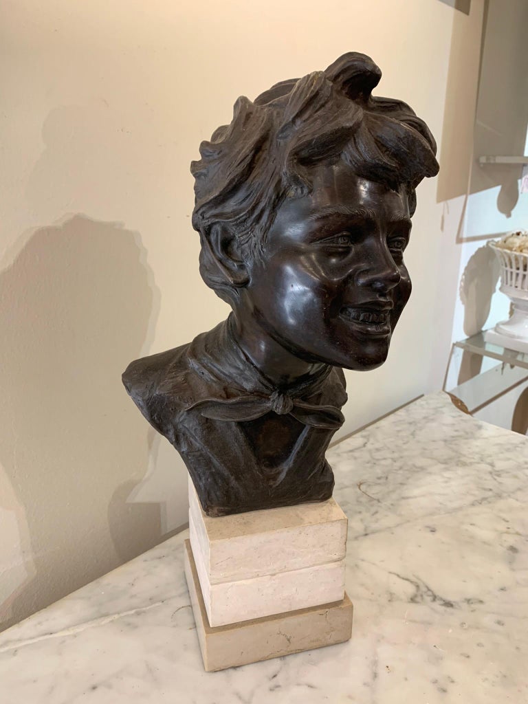 Early 20th Century, V. Cinque Bronze Sculpture 'Scugnizzo' For Sale at ...